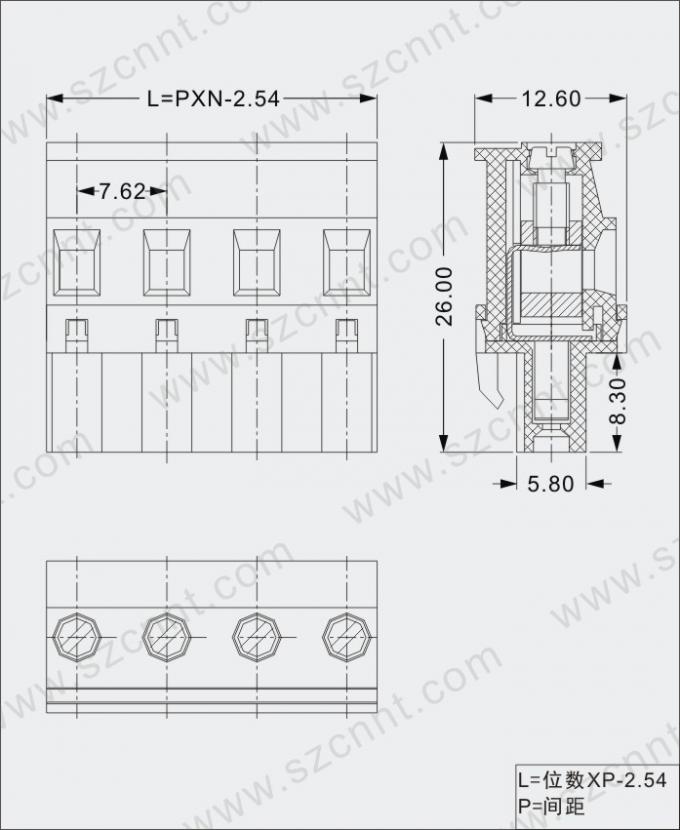 M3 Screw PCB Terminal Block Connector