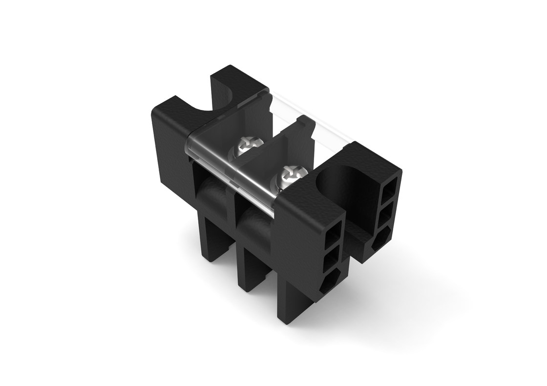 75A Solar PV Connector AC 600V Screw M8 Steel Ni Plated PA66 / PBT / UL94-V0 Brass