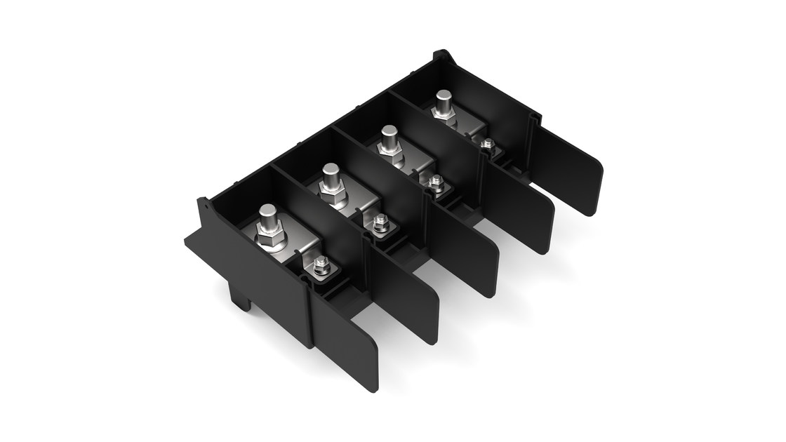 150A Energy Storage Connectors Block AC 600V Steel Ni Plated PA66 / PBT / UL94-V0 Brass